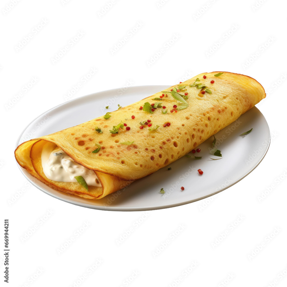 Hyper-Realistic Rava Dosa, on transparent background. Stock ...