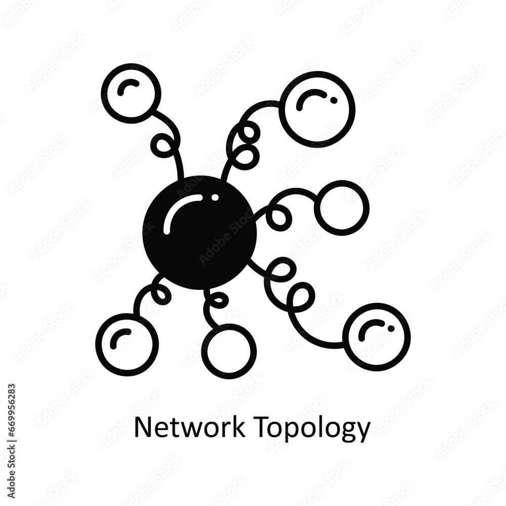 Network Topology doodle Icon Design illustration. Networking Symbol on ...