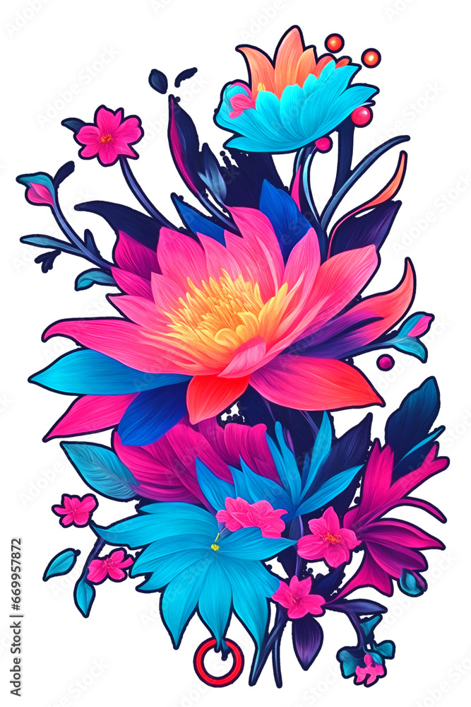 Surreal art of flowers. Prompt: surreal art with triadic color of ...