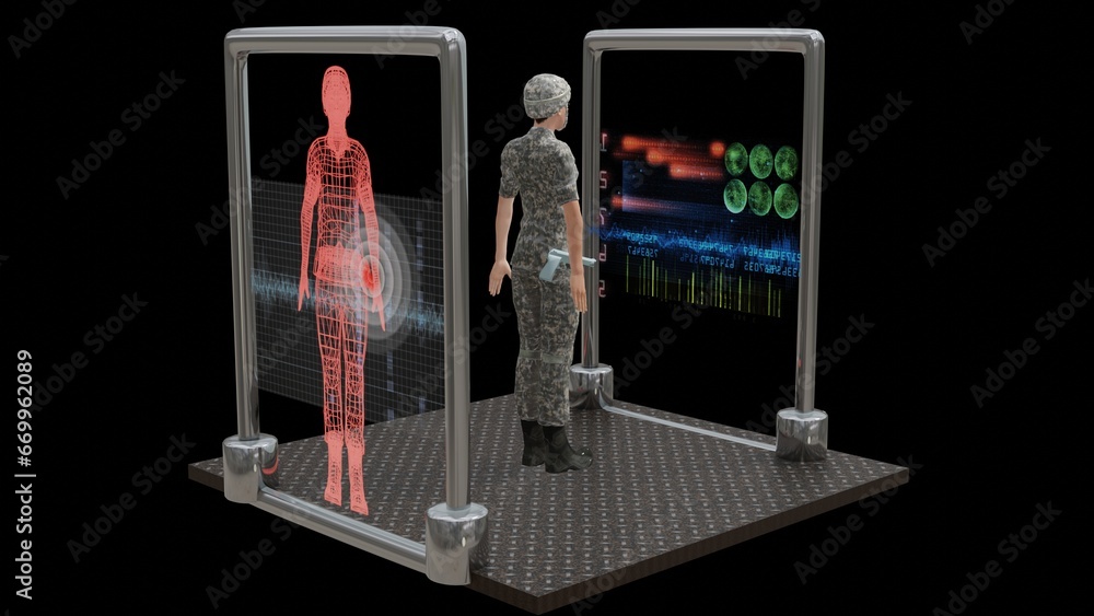 Weapons Detection System. AI electronic scanning system detectors for ...