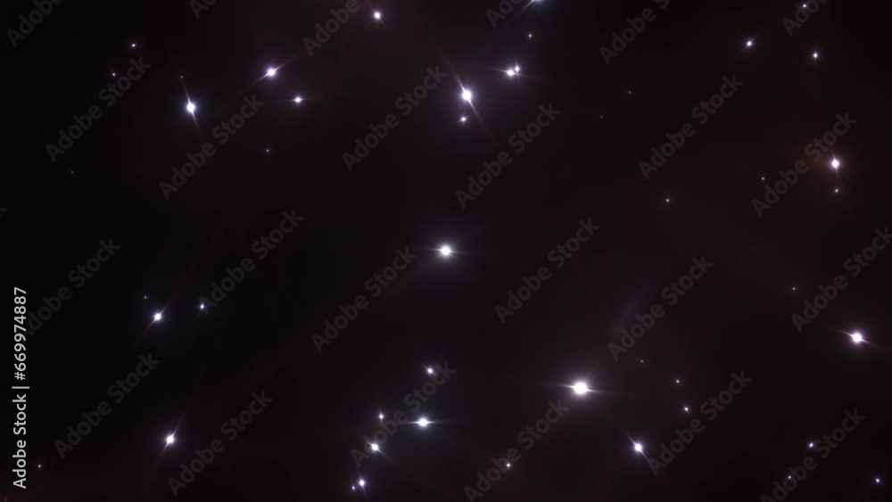 Loop static glow flashing flicker stars optical lens flares in the dark ...