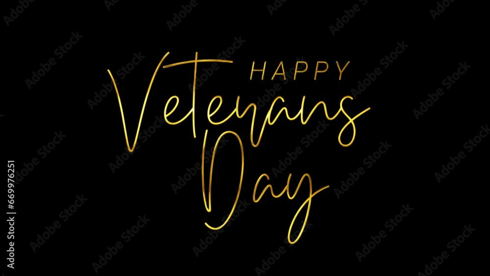 Happy Veterans Day Lettering Text Animation. Honoring all who served ...