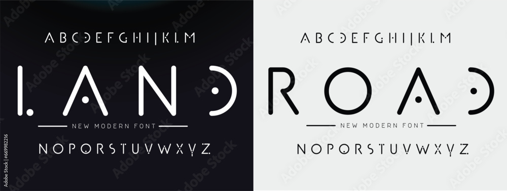 Abstract minimal future alphabet fonts. simple typography sport future ...