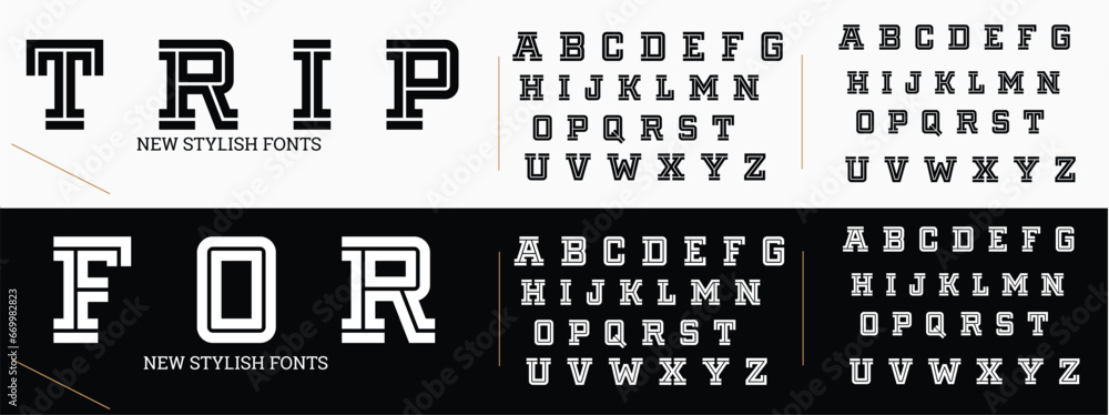 Vintage sport font in american style for football, baseball or ...