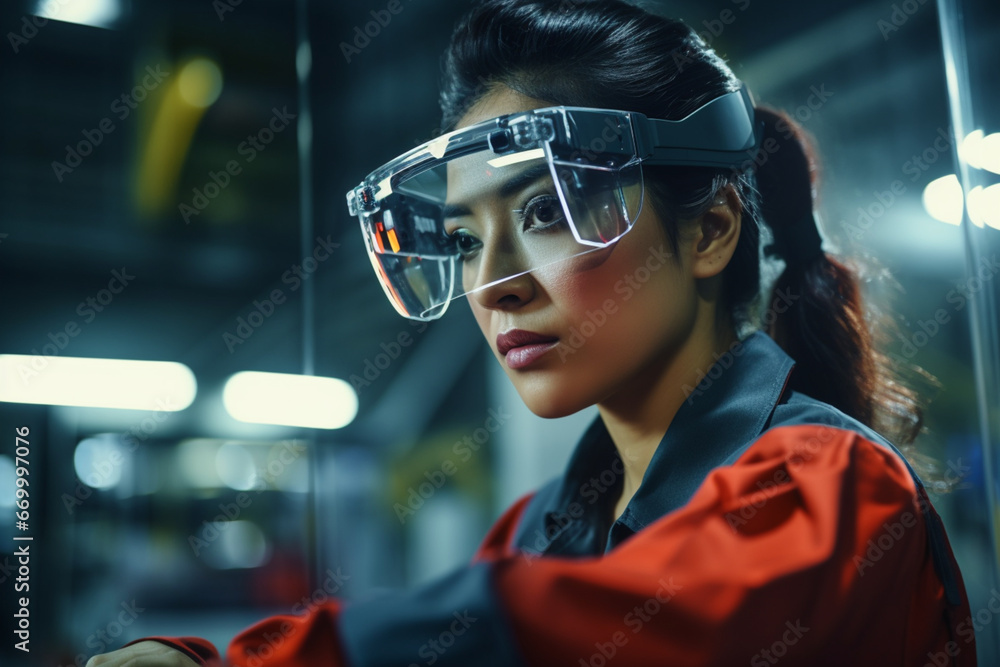 Portrait asian female Professional engineering wearing uniform and ...