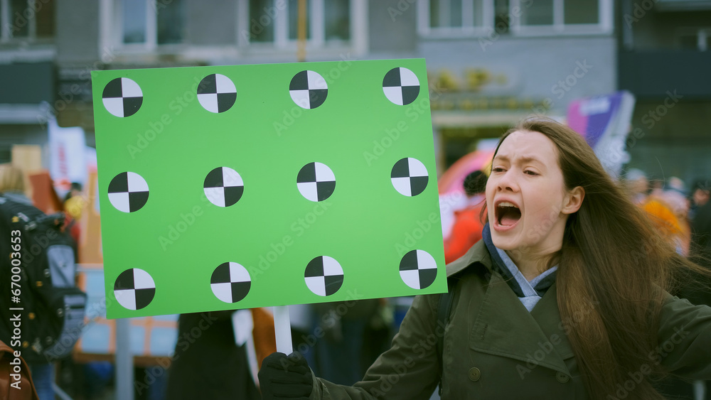 Young adult female feminist demonstration. Gender rights feminism fight ...