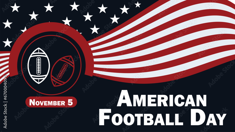 American Football Day vector banner design with geometric shapes and ...