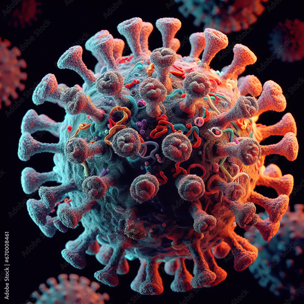 Virus seen under a electron microscope. Realistic illustration of Virus ...
