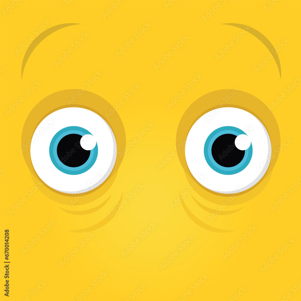 Cartoon monster eye. Cartoon illustration of eyes of a scared monster ...