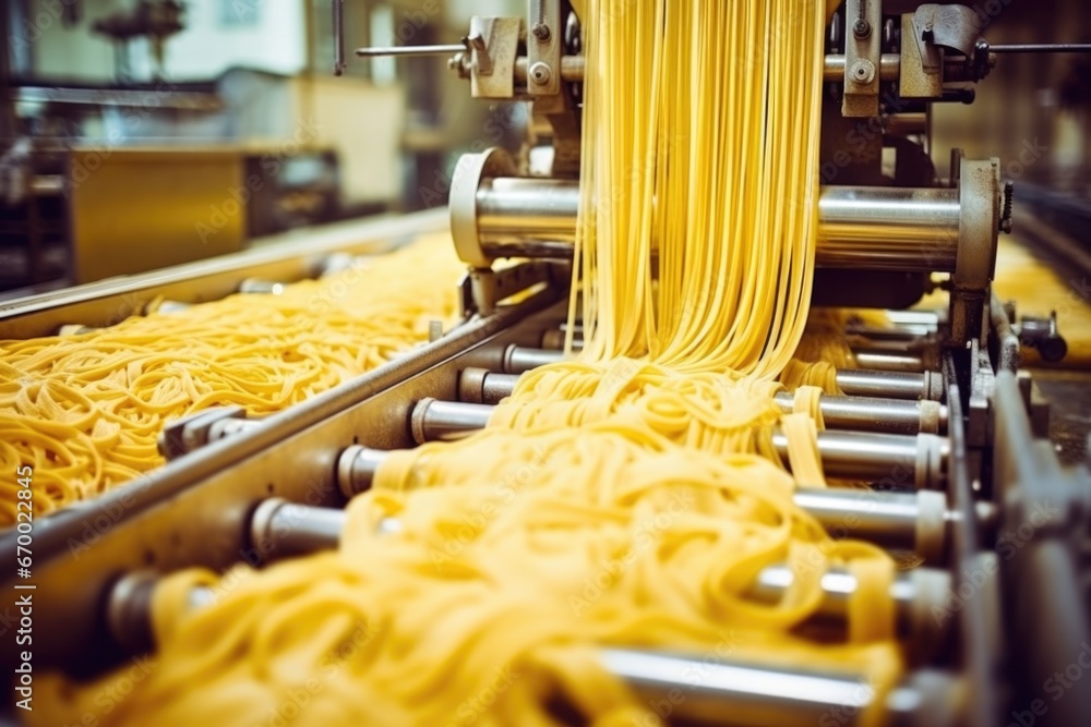an overview of the pasta production line Stock Photo | Adobe Stock