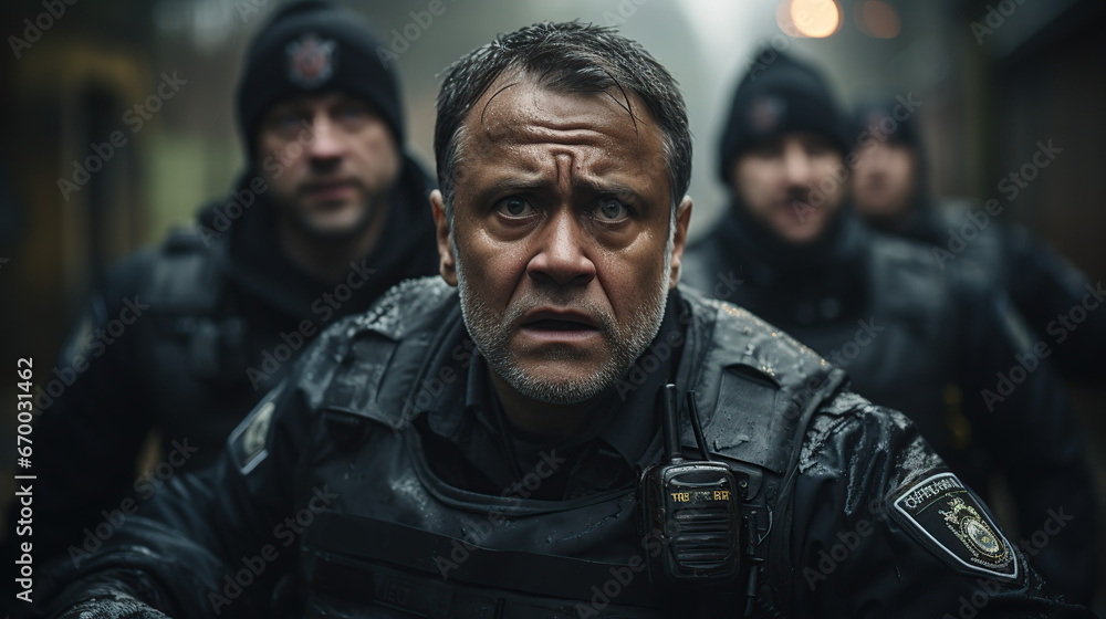 Two multiracial police officers target suspects Police use weapons to ...