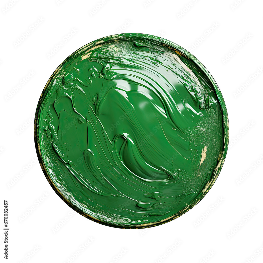 Splodge of Green Paint on White Transparent Background Isolated on ...