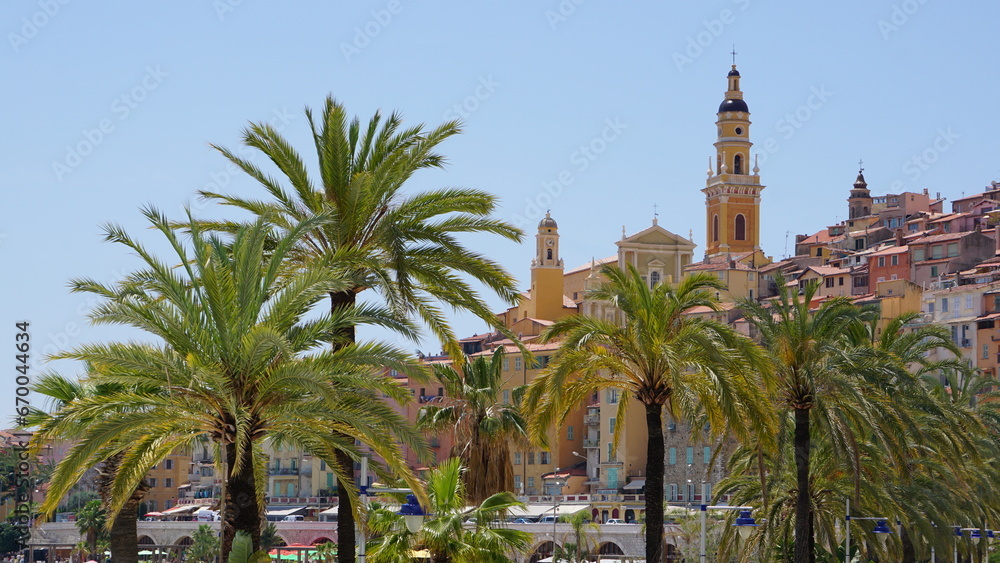 The Centre Historique in Menton at the Côte d'Azur in France, in the ...