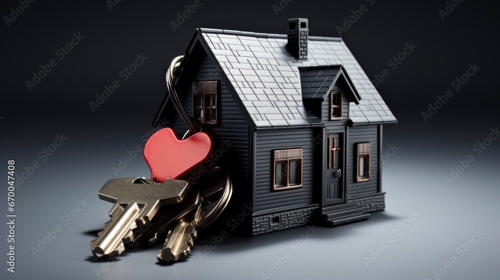 Heart Shape Home Key House Keyring, Background Image, Valentine ...