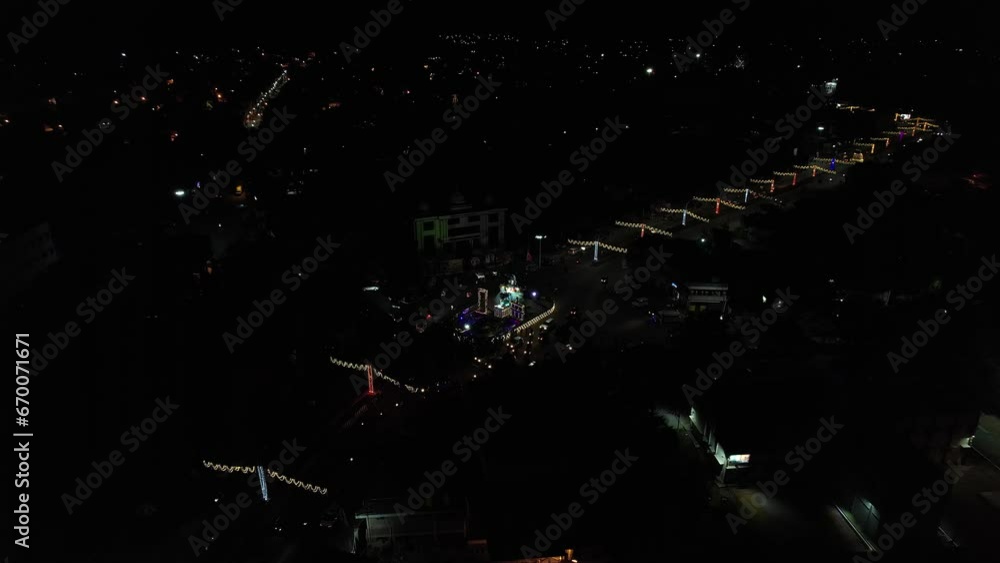 Aerial view of the statue of shiva or Adiyogi and freedom fighter ...