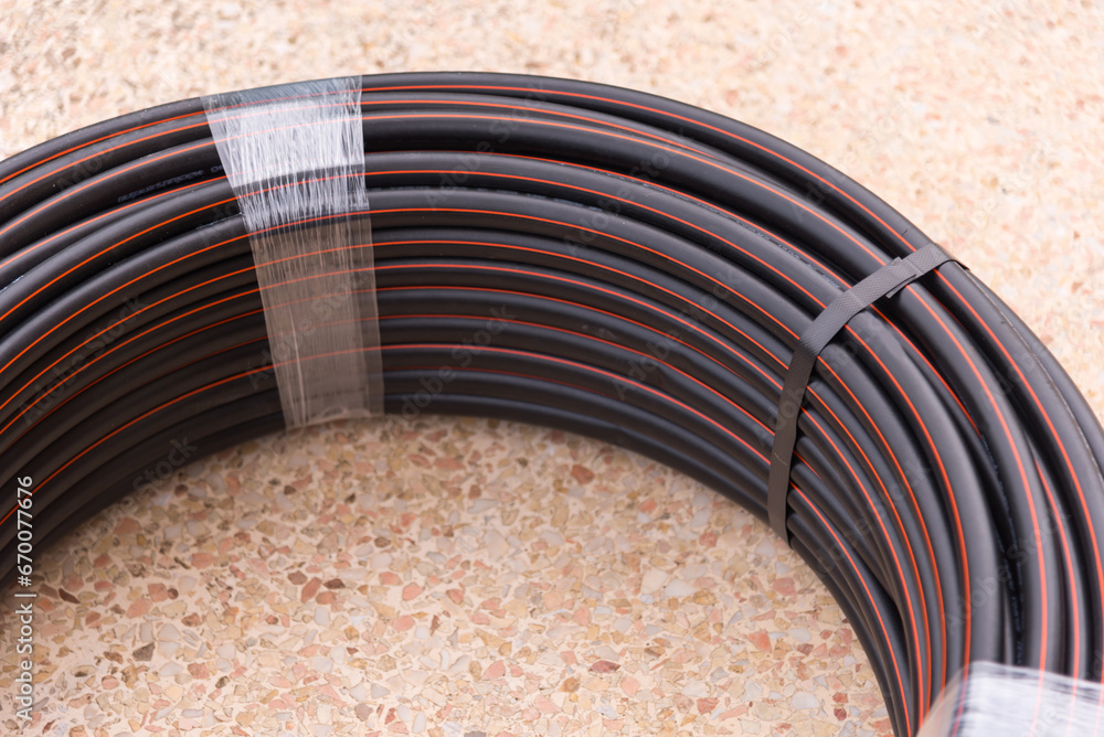 Poster Polyethylene pipe - Roll of HDPE pipe for water system in farm ...