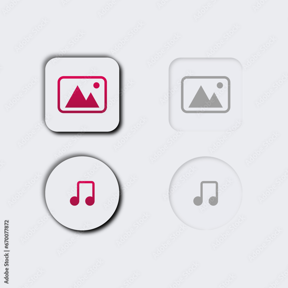 Minimalist Buttons Stock Vector | Adobe Stock