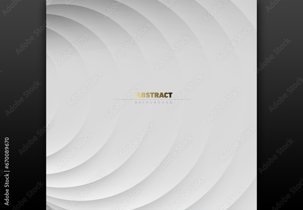 Abstract white and light gray background made from white circles with ...