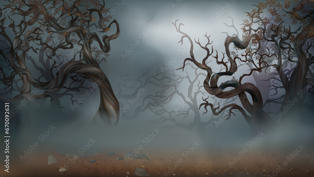spooky halloween background with moon.Halloween background with Evil ...