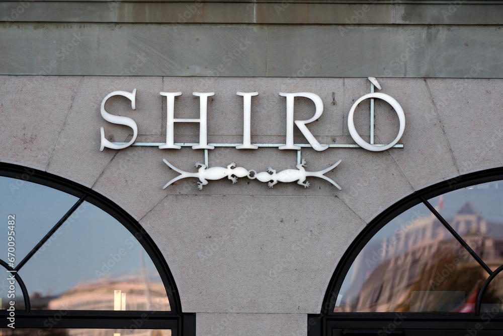 Geneva, switzerland, october 20 2023 : Logo and sign of Shirò brand ...