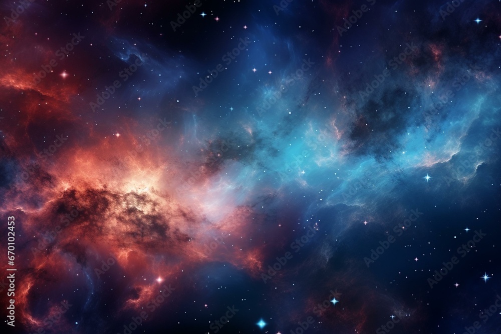 Panoramic space galaxy nebula map. Space background with nebula and ...