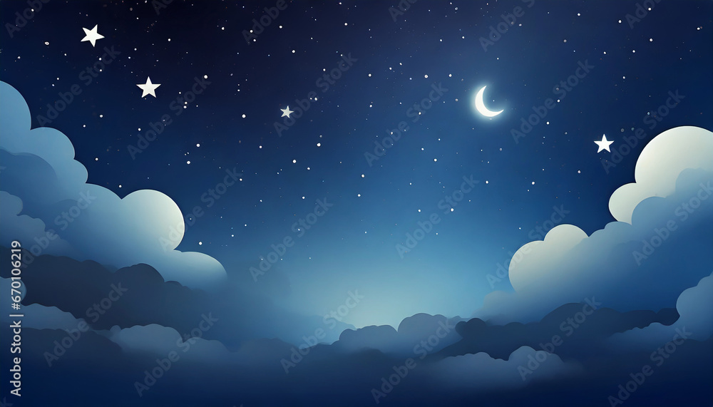 dark deep blue gradient night mystical moonlight with fluffy magical ...