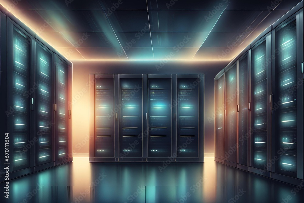 Data center room and black server rack cabinet Stock Illustration ...