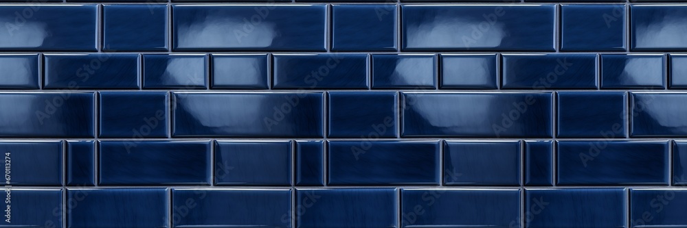 Dark blue brick subway tiles ceramic wall texture wide tile background ...