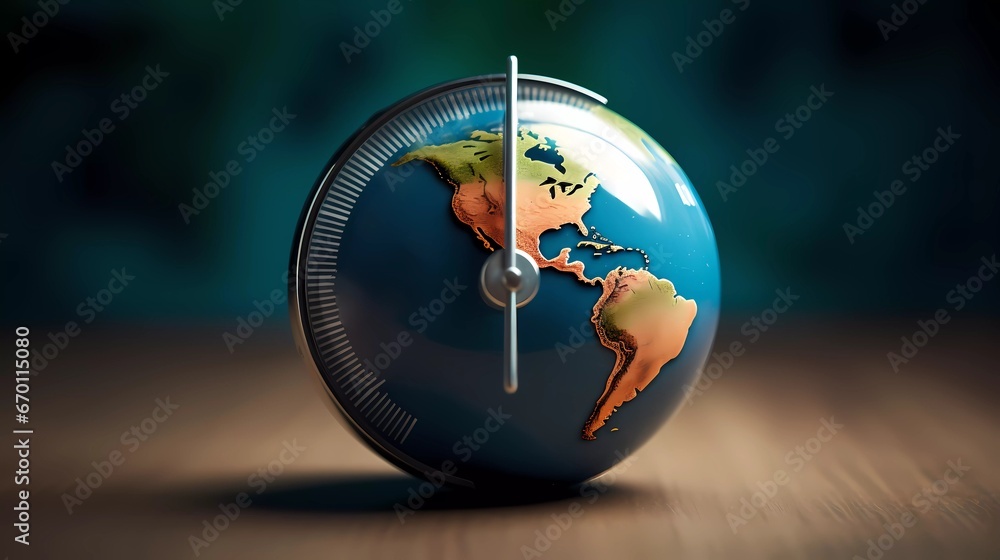 World Clock: Time Zones on a Globe Stock Illustration | Adobe Stock