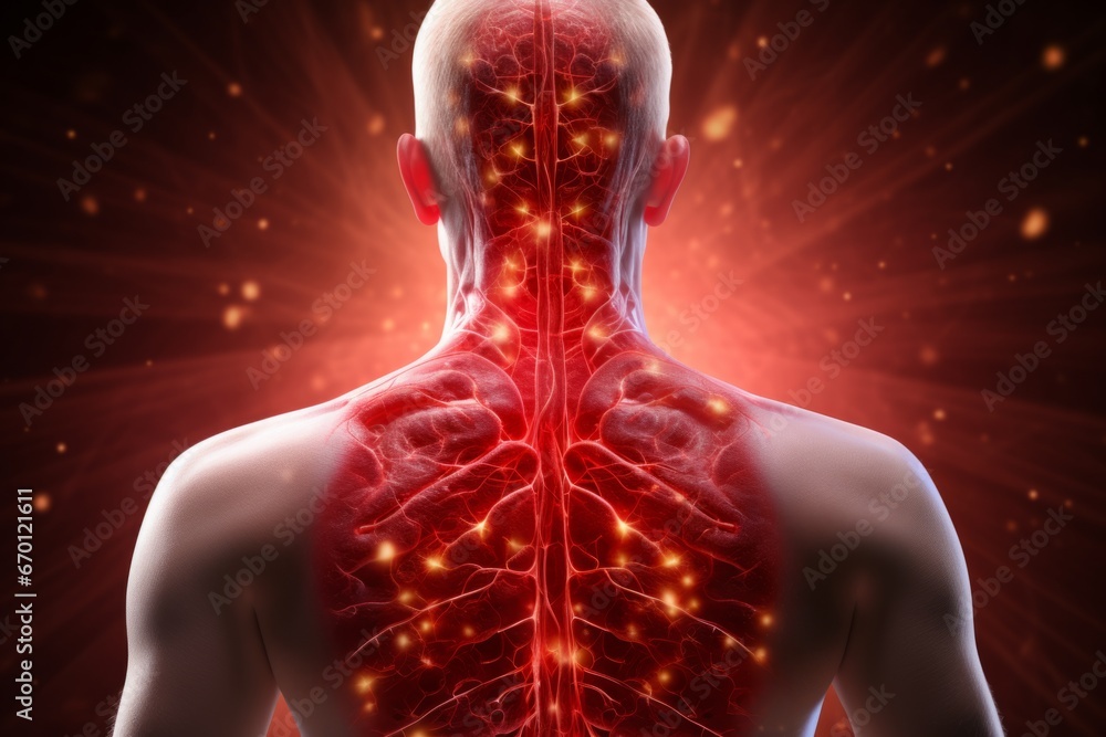 Human body backbone vertebra shoulders diagnostic bone neural ...