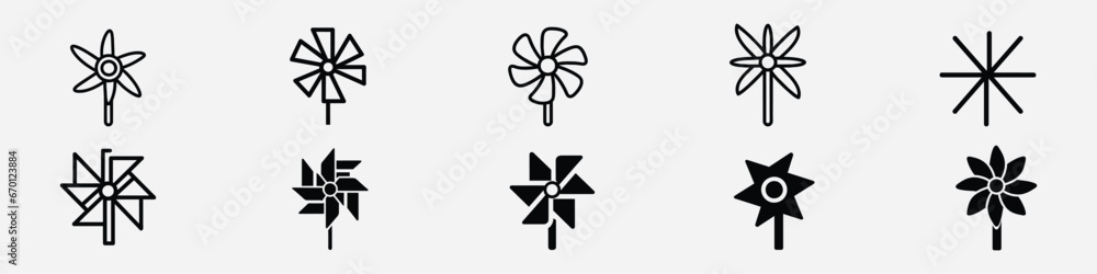 Flat Pinwheel icon, Pinwheel symbol Icon sign logo. Pinwheel Vector ...