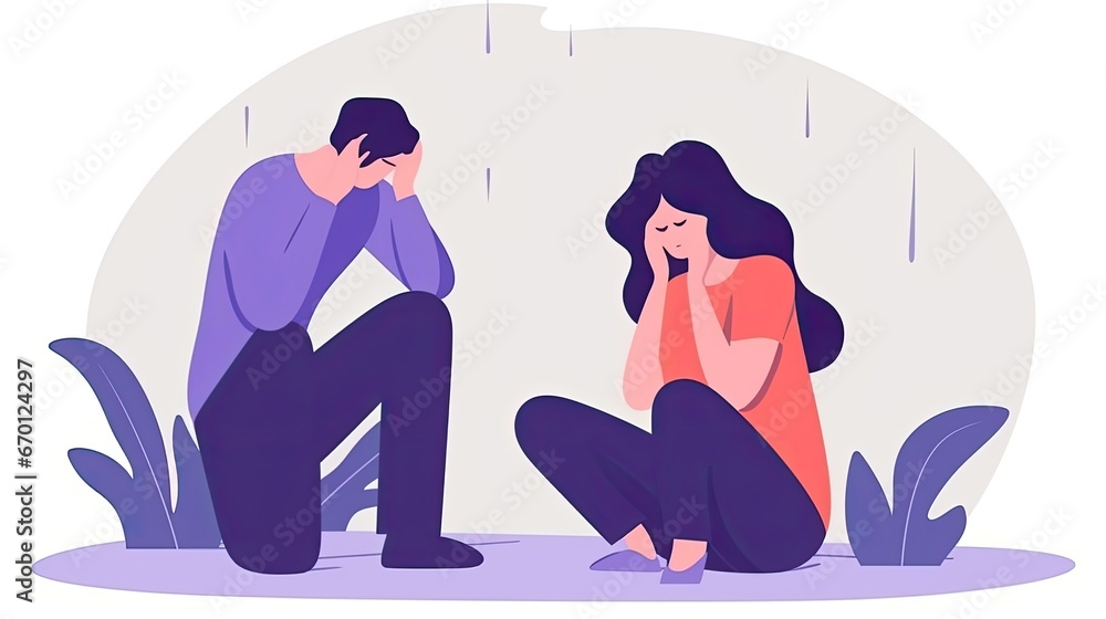 Person with stress problem, flat drug addiction concept, vector ...