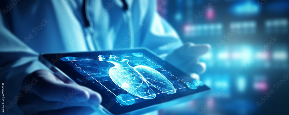 x-ray of human heart holographic scan projection ,Heart Disease ...