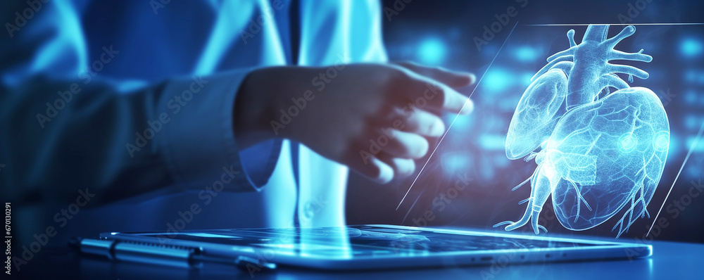 x-ray of human heart holographic scan projection ,Heart Disease ...