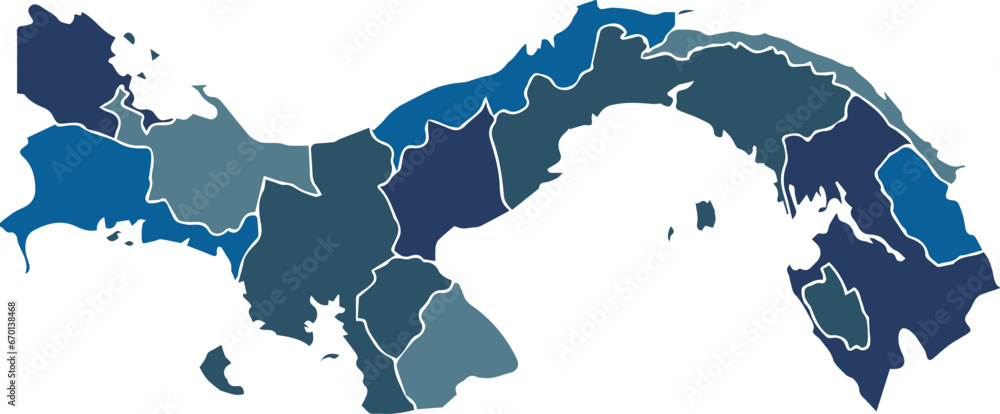 vector map of panama blue color and its variations Stock Vector | Adobe ...