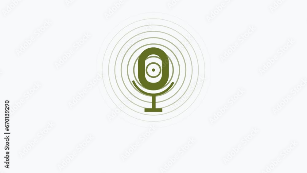voice recording podcast mic microphone button icon animation template ...