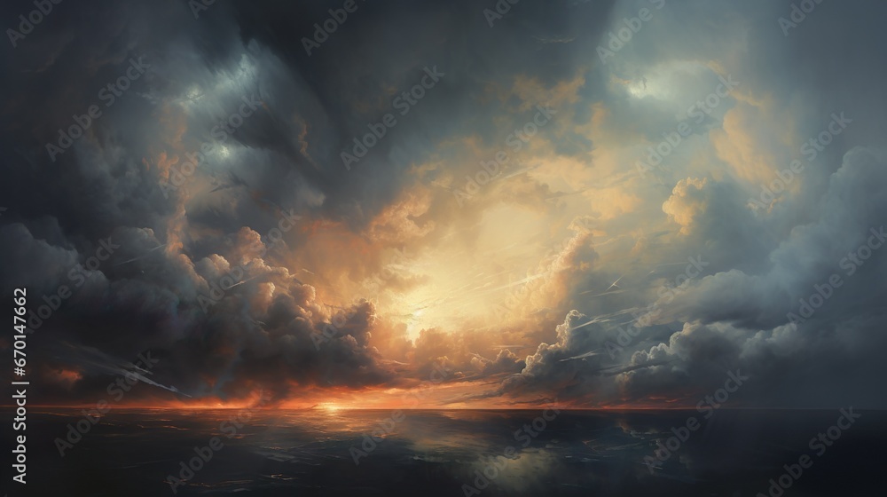 Sky with clouds. Bloody sunset background with copy space for design ...