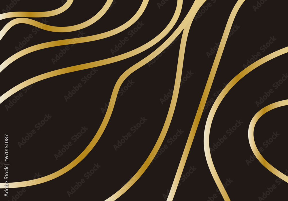 Fondo negro con líneas doradas curvas. Stock Vector | Adobe Stock