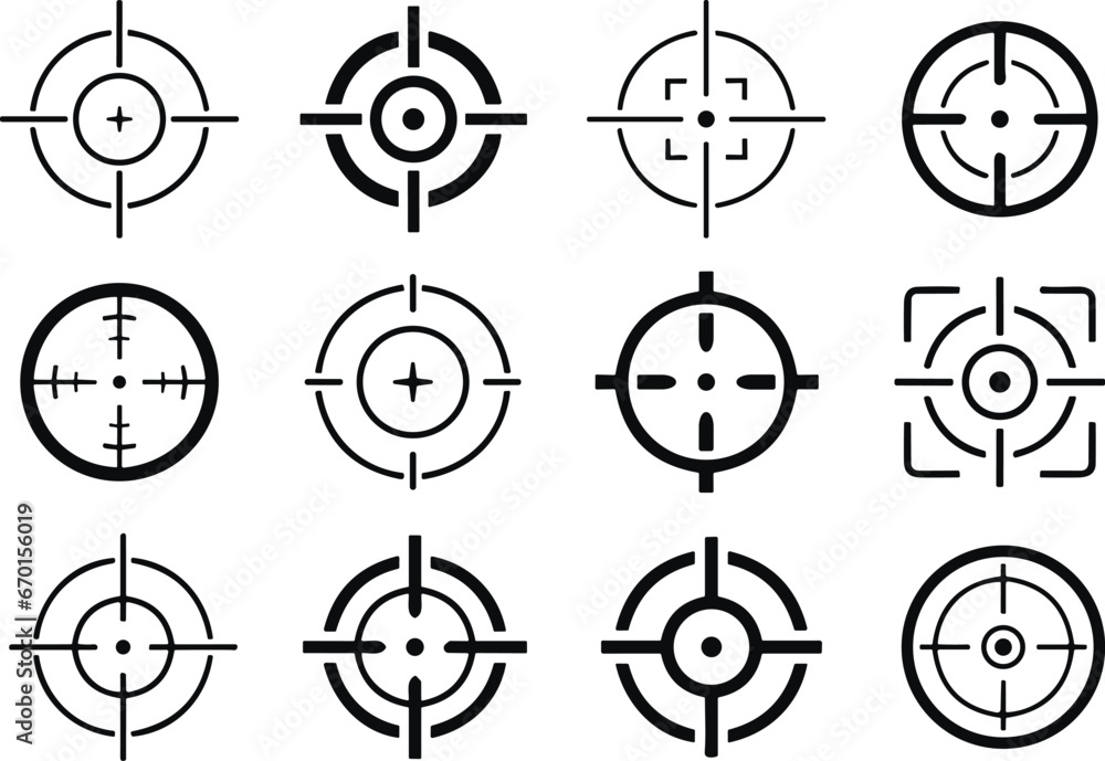 Different icon set of targets and destination. Target and aim ...