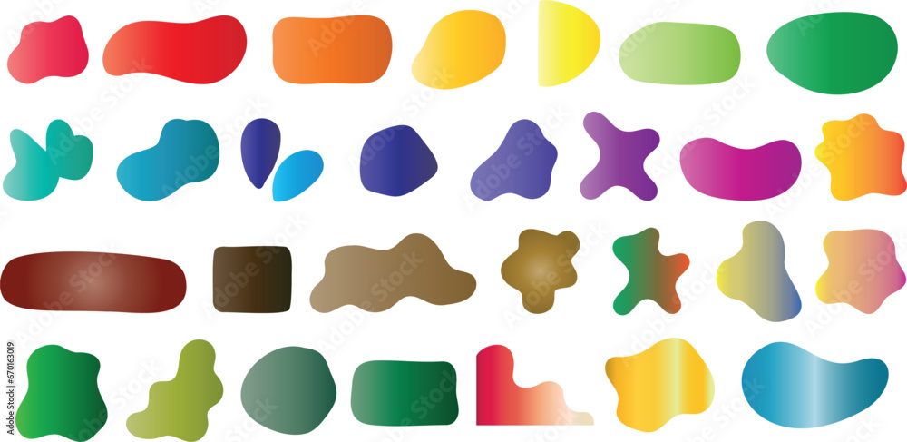 Vibrant, gradient blob shapes vector illustration. Perfect for abstract ...