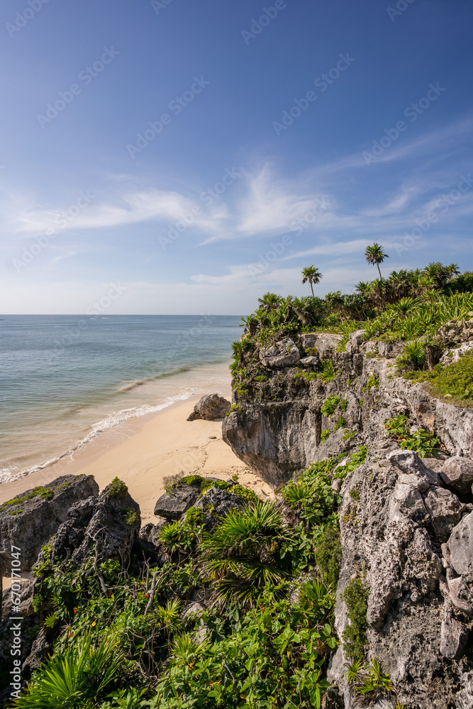 Beautiful beaches of Tulum In the archaeological zone of the Mayan ...