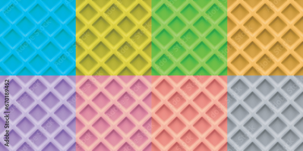 Poster various colors realistic waffle designs in set – Wall Art ...