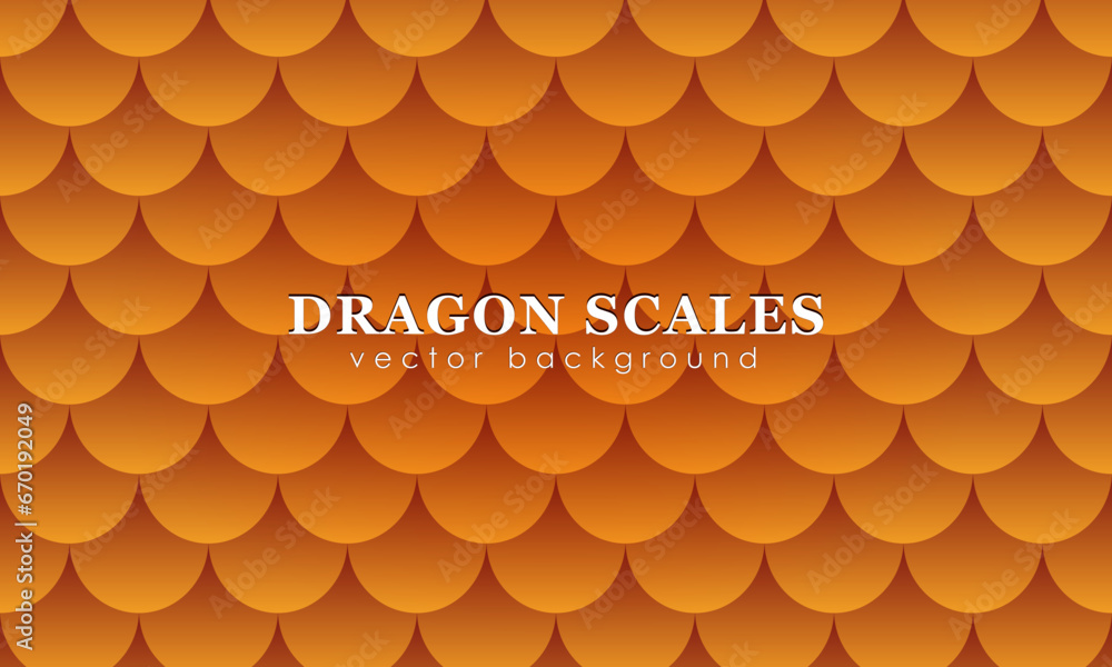 Wallpaper with pattern of golden dragon, mermaid or fish scales, snake ...