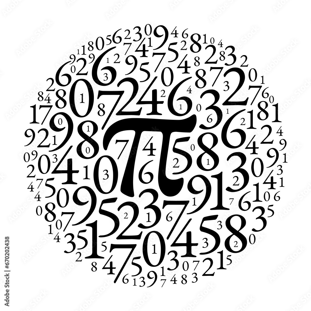 pi symbol and numbers. pi symbol and numbers in round. pi symbol ...