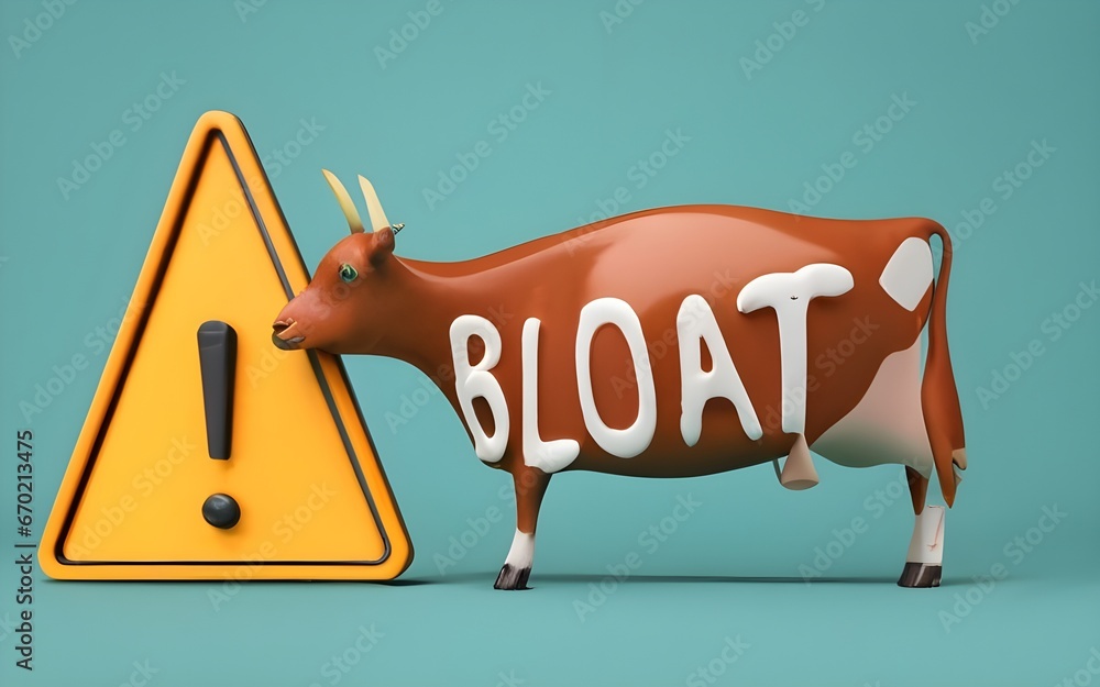 Bloat in animals Stock Illustration | Adobe Stock