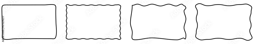 Rectangle frame icon set. Border sketch. Vector illustration isolated ...