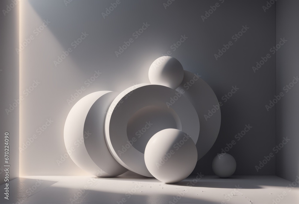 white interior with geometric forms. white interior with geometric ...