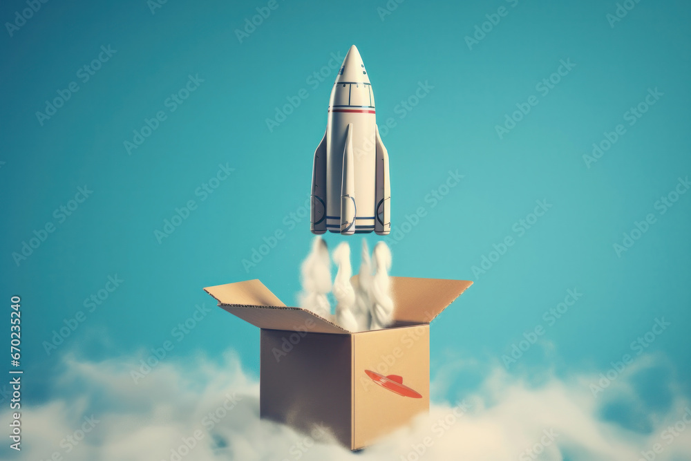 Transformed from a plain cardboard box, this rocket ship is the ...