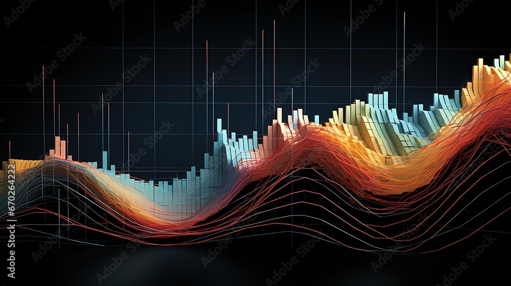 abstract representation of market volatility , dynamic blend of ...