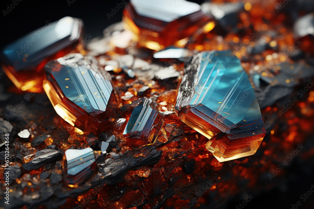 The internal structure of a mineral crystal, showcasing the beauty of ...